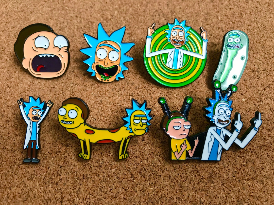 SET OF 7 Rick and M 1.2 Enamel Pins - Etsy