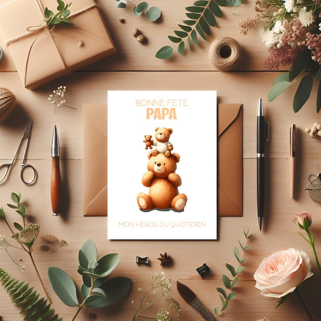 Teddy Bear Father's Day Card, Happy Dad's Day, Gift to Offer, Happy Mom ...