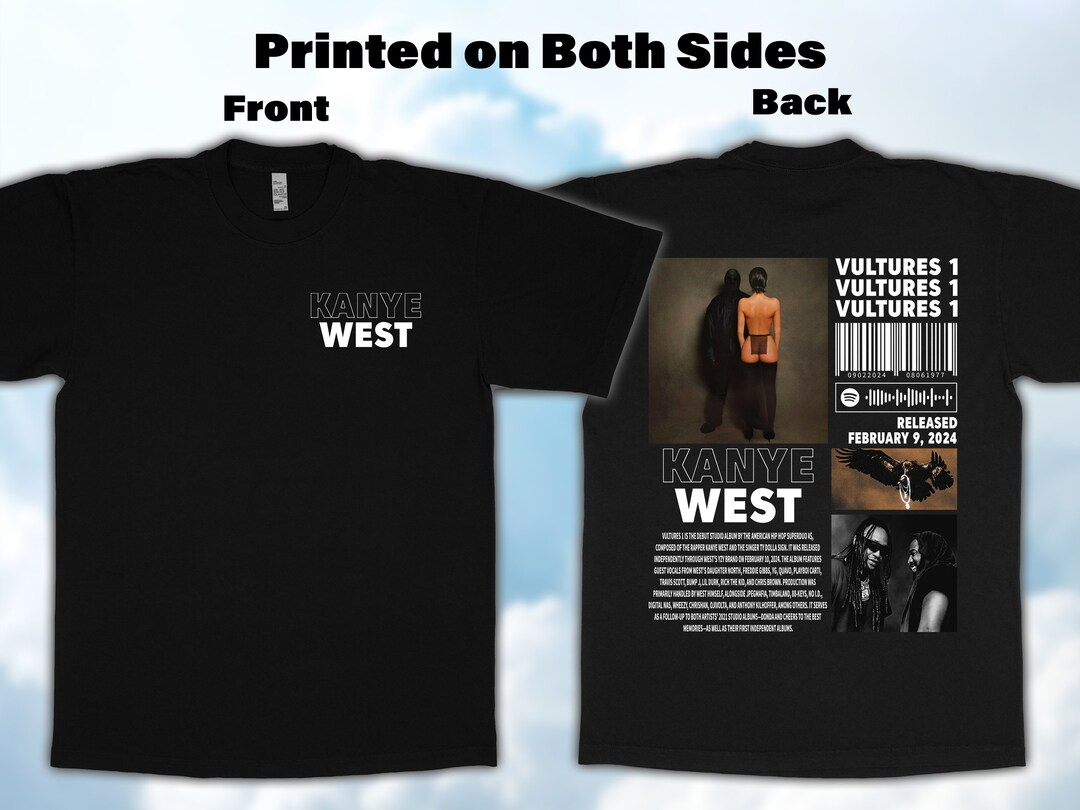 Kanye West Vultures 1 Tshirt Available in Multiple Colors. High Quality ...