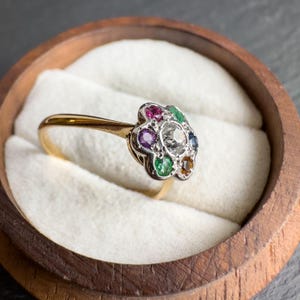 Antique Victorian 18ct Gold DEAREST Ring With Gemstones | Emerald ...