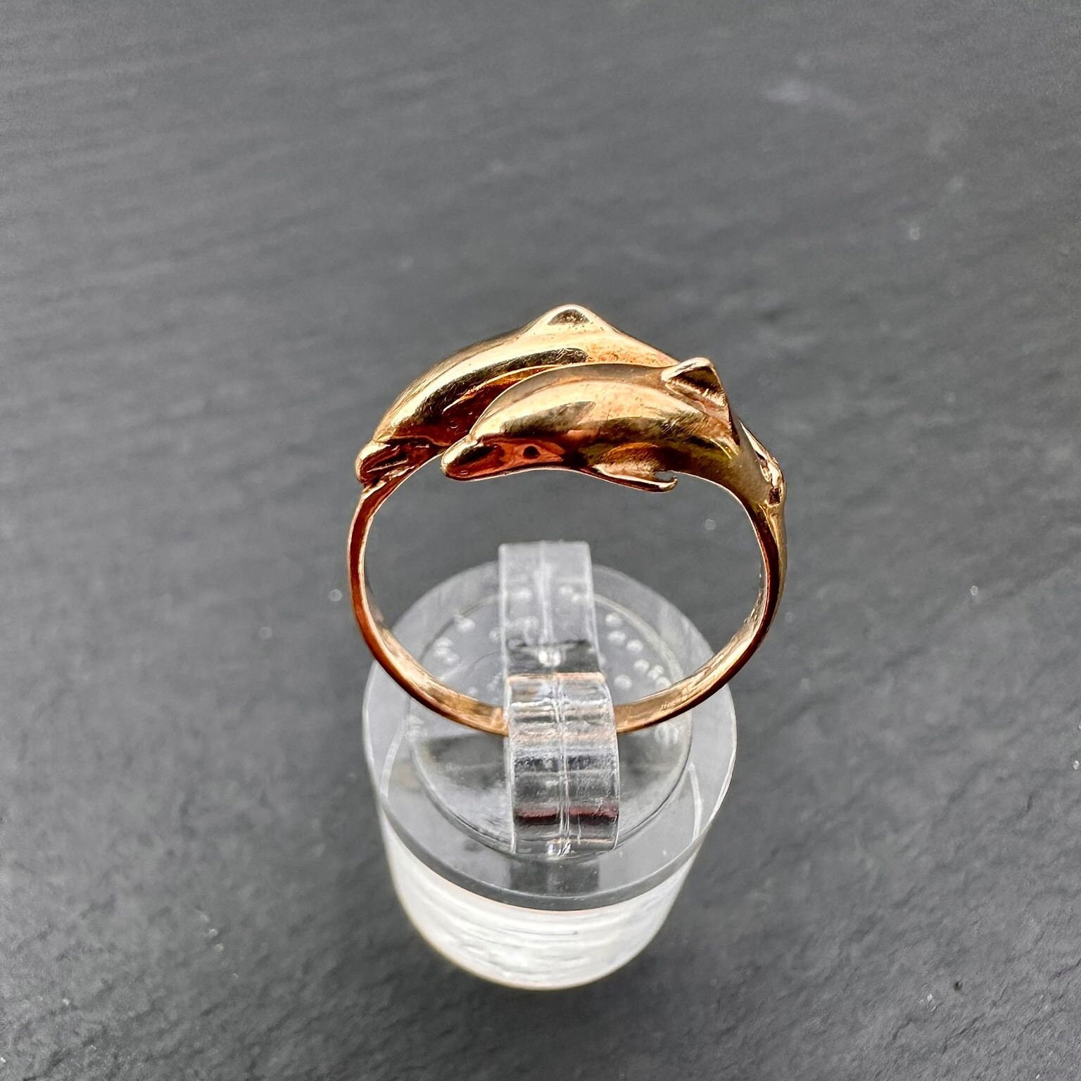 9ct Gold, Vintage, Solid Gold Twin Dolphin Crossover Ring, Stacking ...