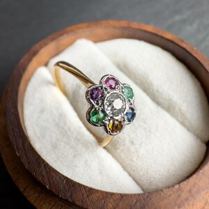 Antique Victorian 18ct Gold DEAREST Ring With Gemstones | Emerald ...