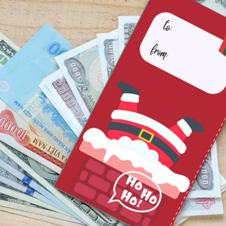 10 Printable Christmas Money Envelope Template via CANVA Easy to Edit ...