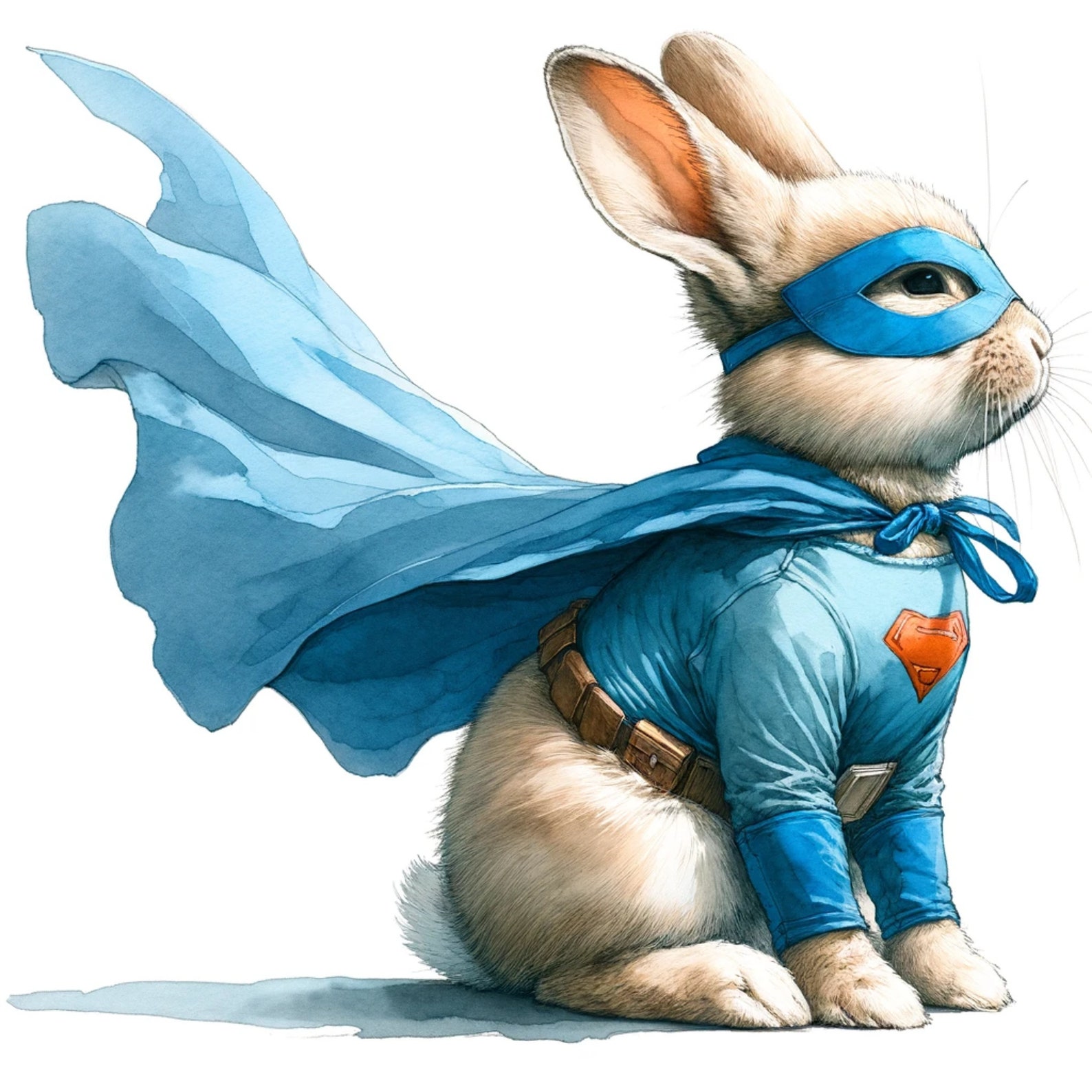 Superhero Rabbit PNG Clipart Image, Cute Rabbit Clipart, Funny Rabbit ...