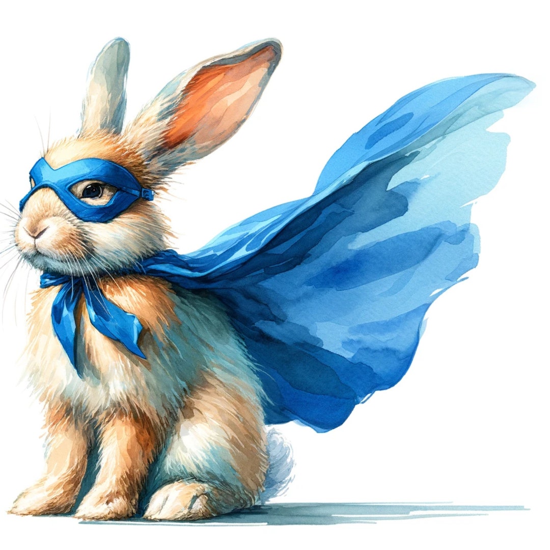 Superhero Rabbit PNG Clipart Image, Cute Rabbit Clipart, Funny Rabbit ...