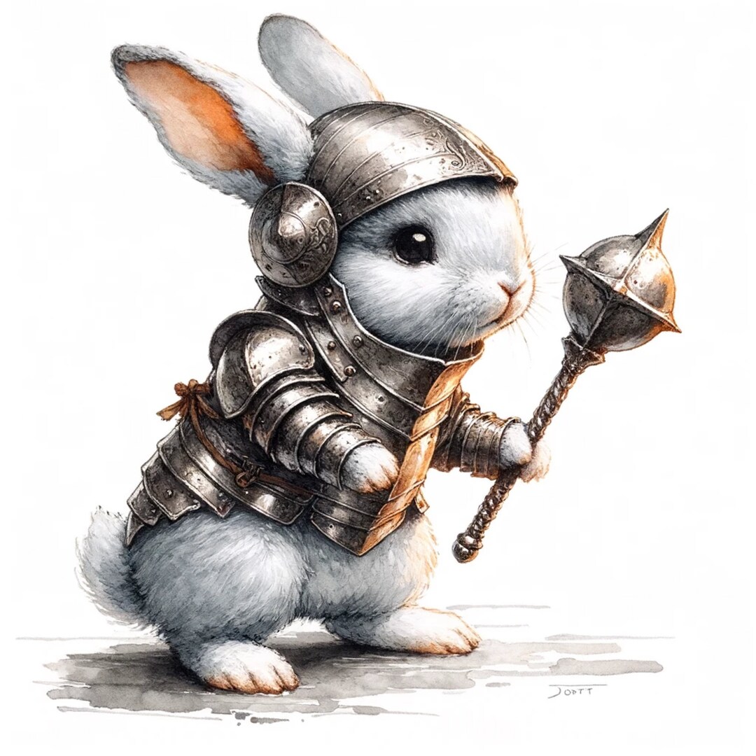 Rabbits Warrior PNG Clipart Image, Cute Rabbit Clipart, Funny Rabbit ...