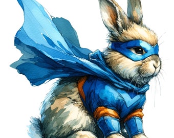 Superhero Rabbit PNG Clipart Image, Cute Rabbit Clipart, Funny Rabbit ...