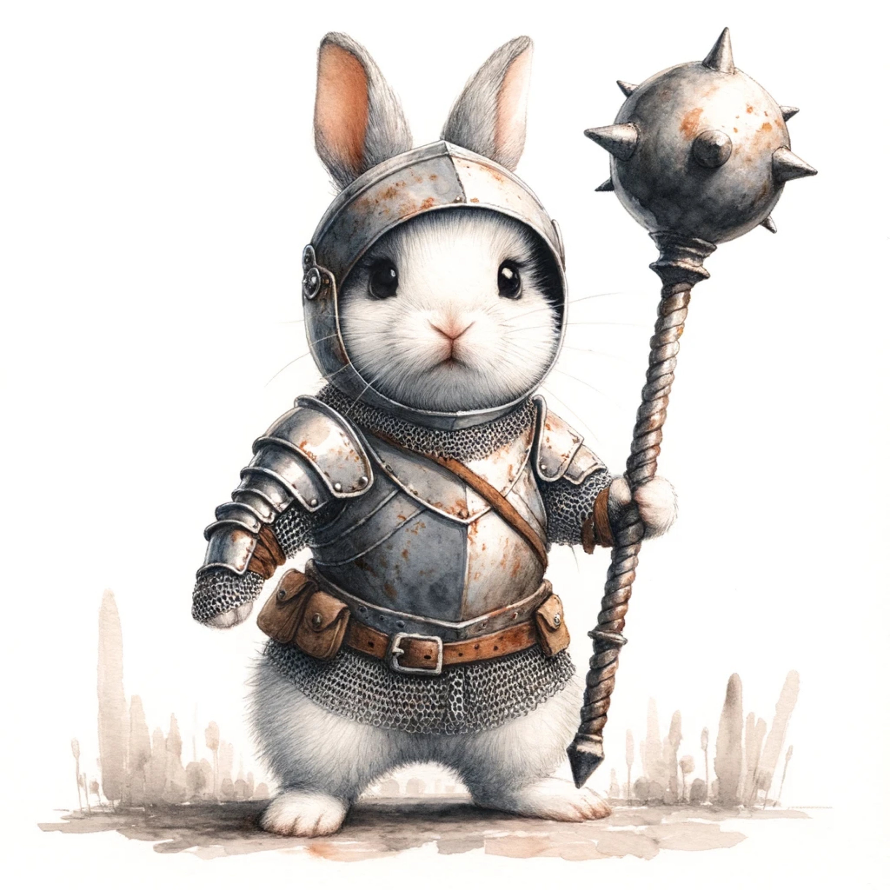 Rabbits Warrior PNG Clipart Image, Cute Rabbit Clipart, Funny Rabbit ...