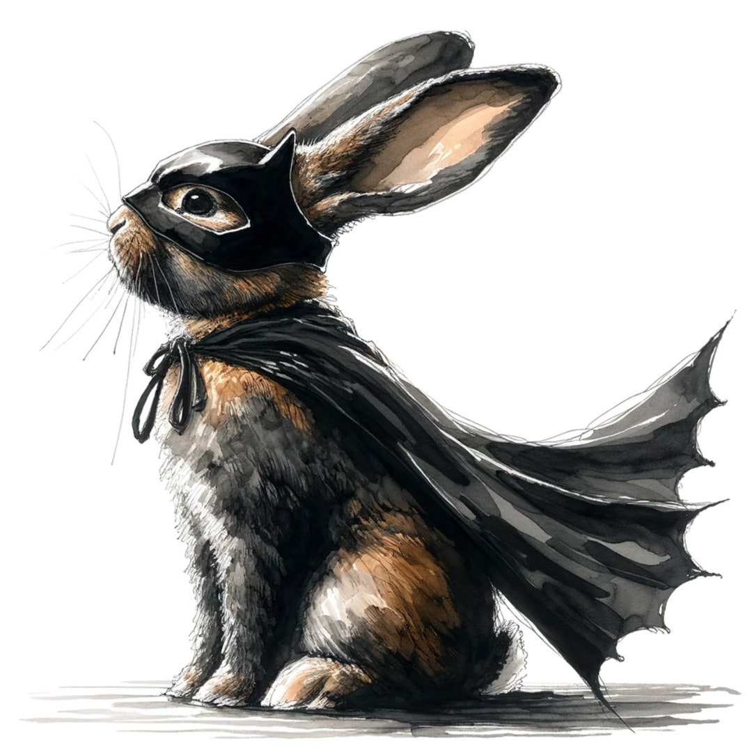 Superhero Rabbit PNG Clipart Image, Cute Rabbit Clipart, Funny Rabbit ...