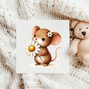 Mouse and Daisy Png Clipart Valentine Easter Mouse Clipart Png Image - Etsy