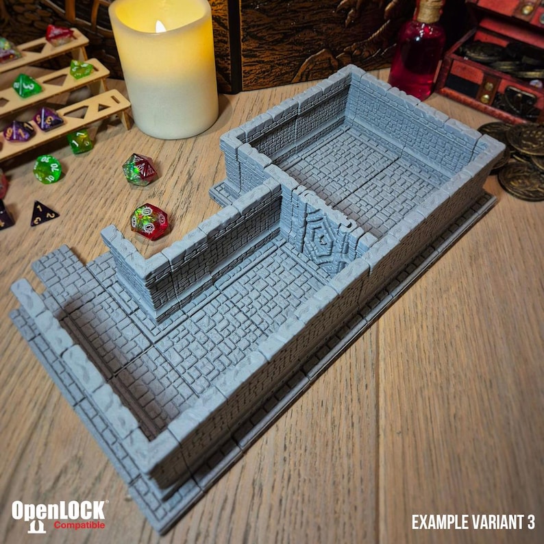 Modular Dungeon Tiles Core Set - Openlock Terrain | 3D Printed Tabletop ...