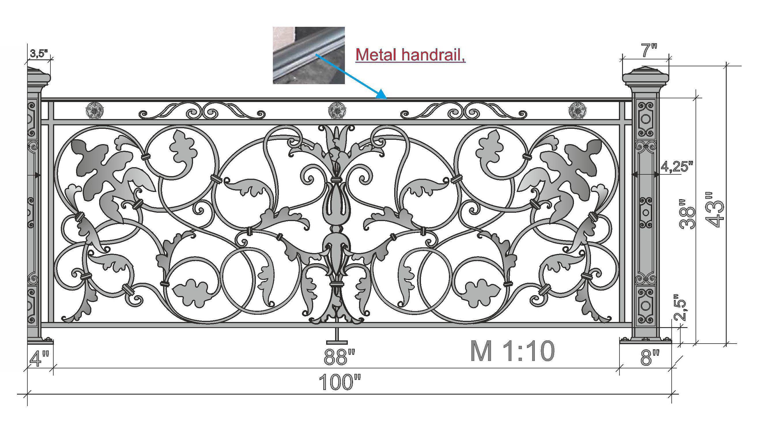 Elegant Handcrafted Wrought Iron Balcony Railing – Custom Design. the ...
