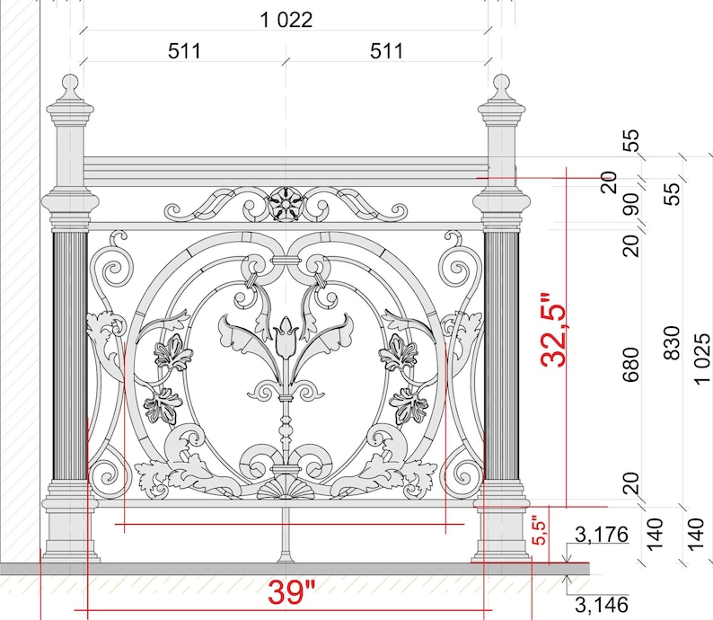 Custom Wrought Iron Railings.forged Railings for Stairs to Order. the ...