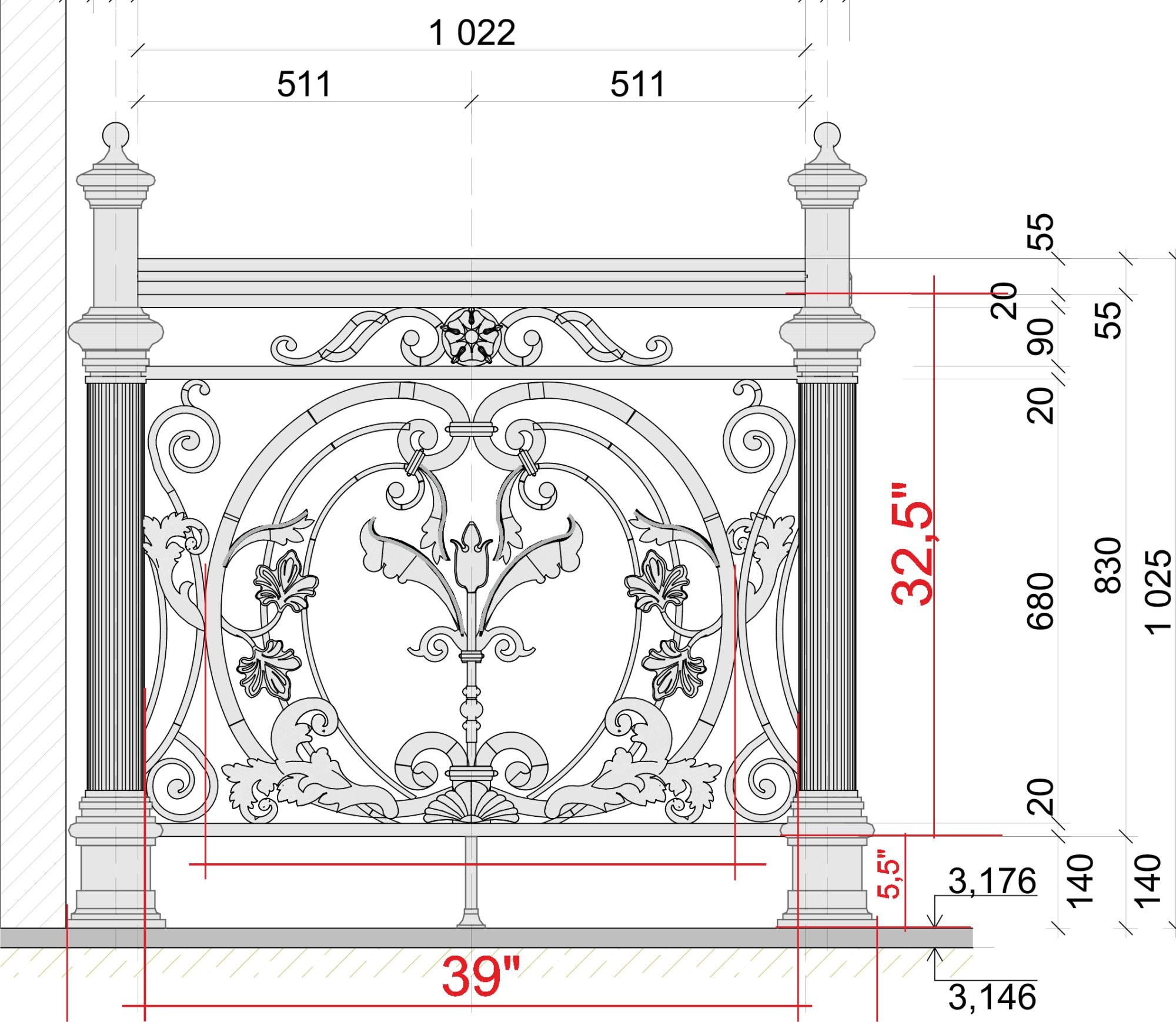 Custom Wrought Iron Railings.forged Railings for Stairs to Order. the ...