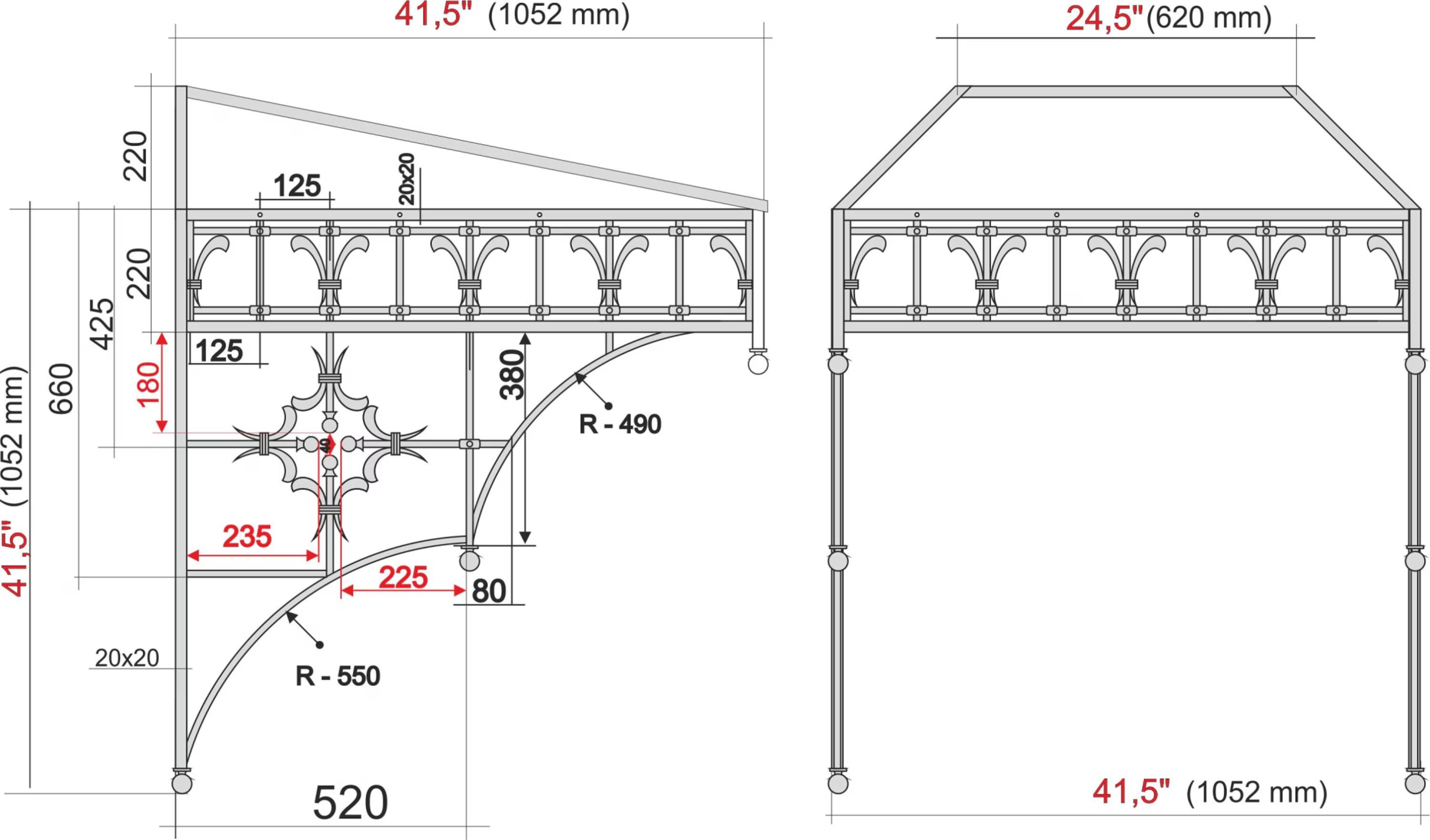 Forged Awnings, Original Handmade Forged Entrance Canopies. Roof ...