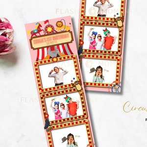 Pink Circus and Carnival Themed Photo Booth Template 2x6 Photo Strip - Etsy