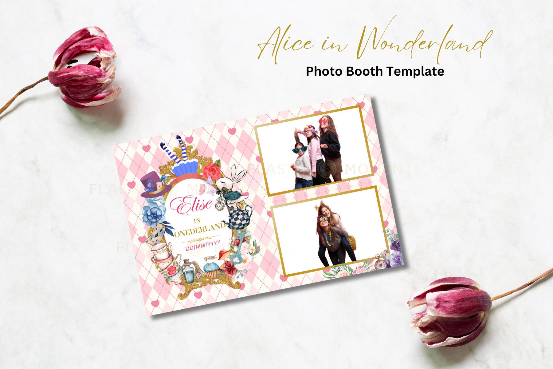 Alice in Wonderland Photo Booth Template: Mad Tea Party (4x6 Photo ...