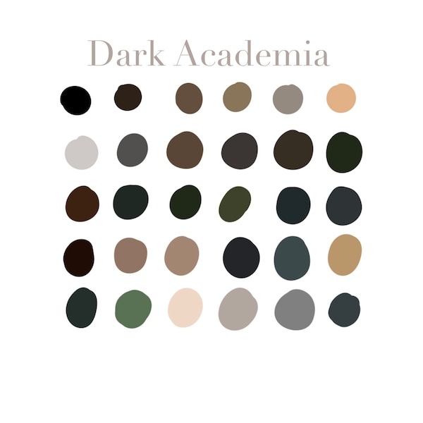 Dark Academia Color Palette - Etsy