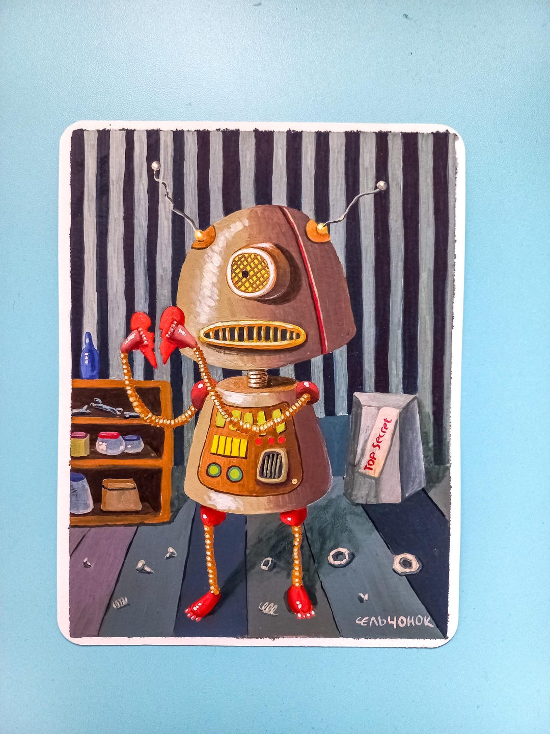 Original Oil Painting: "heartbroken Robot" - Etsy