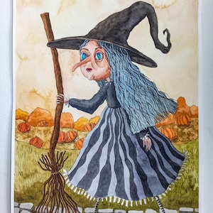 Original Watercolor Illustration: "witch" - Etsy