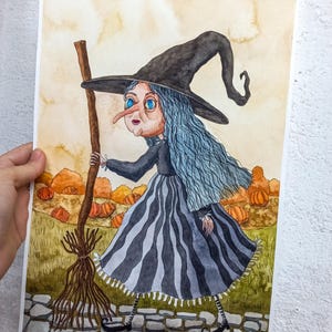 Original Watercolor Illustration: "witch" - Etsy