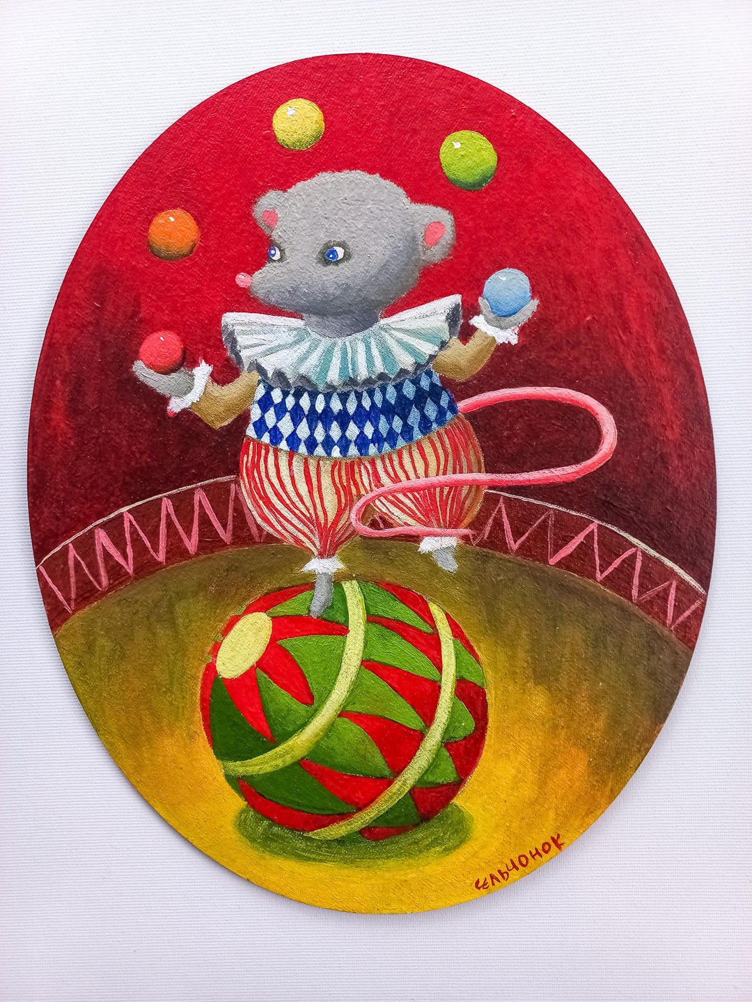 Original Oil Painting: the Little Juggler - Etsy