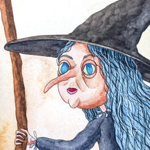 Original Watercolor Illustration: "witch" - Etsy