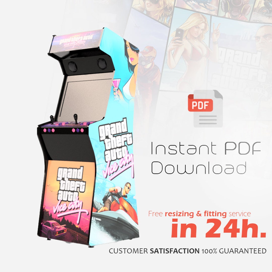GTA vice City Arcade Machine Sticker Set - Etsy UK