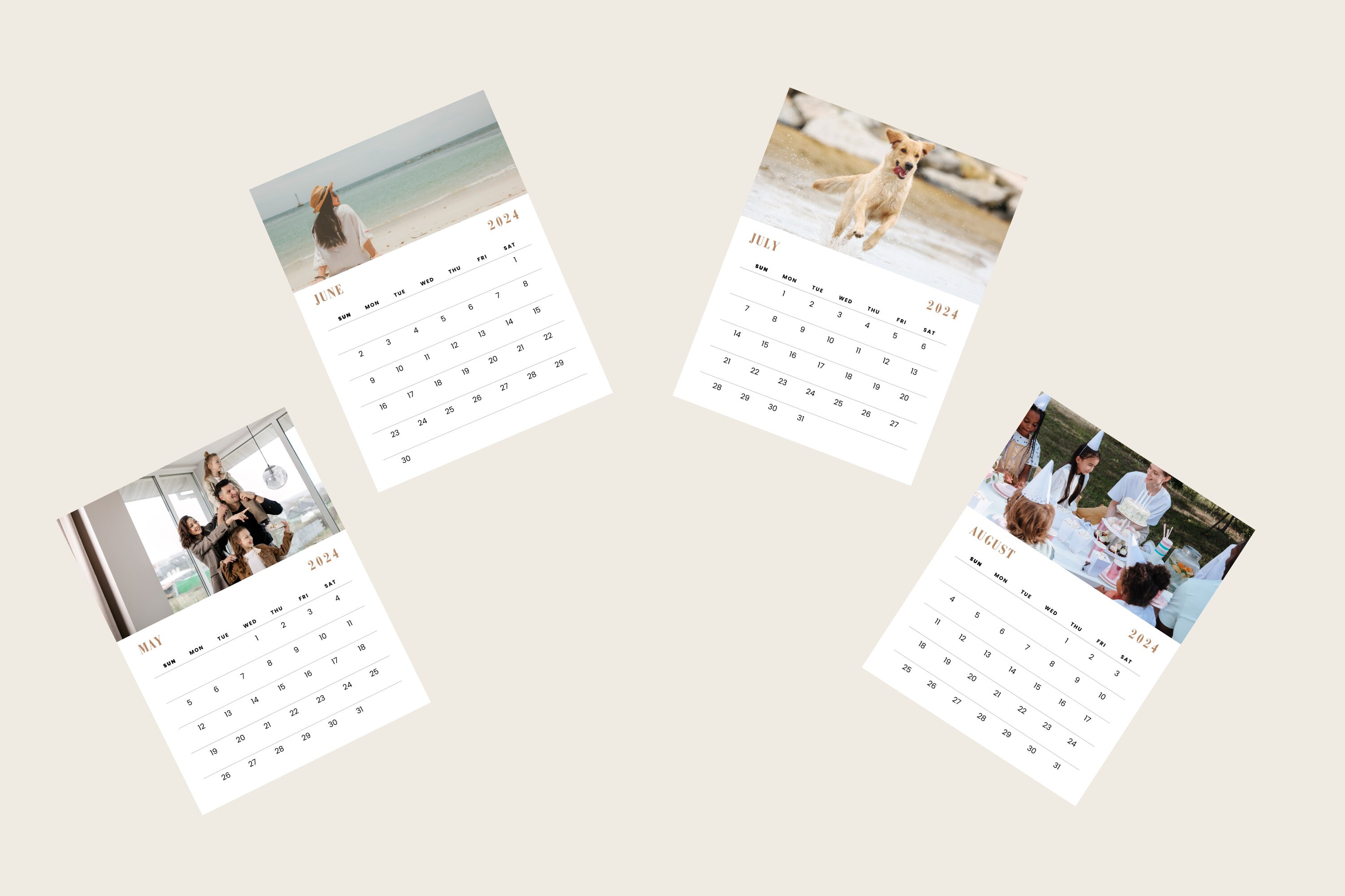 Printable Monthly Calendar 2024 - Etsy