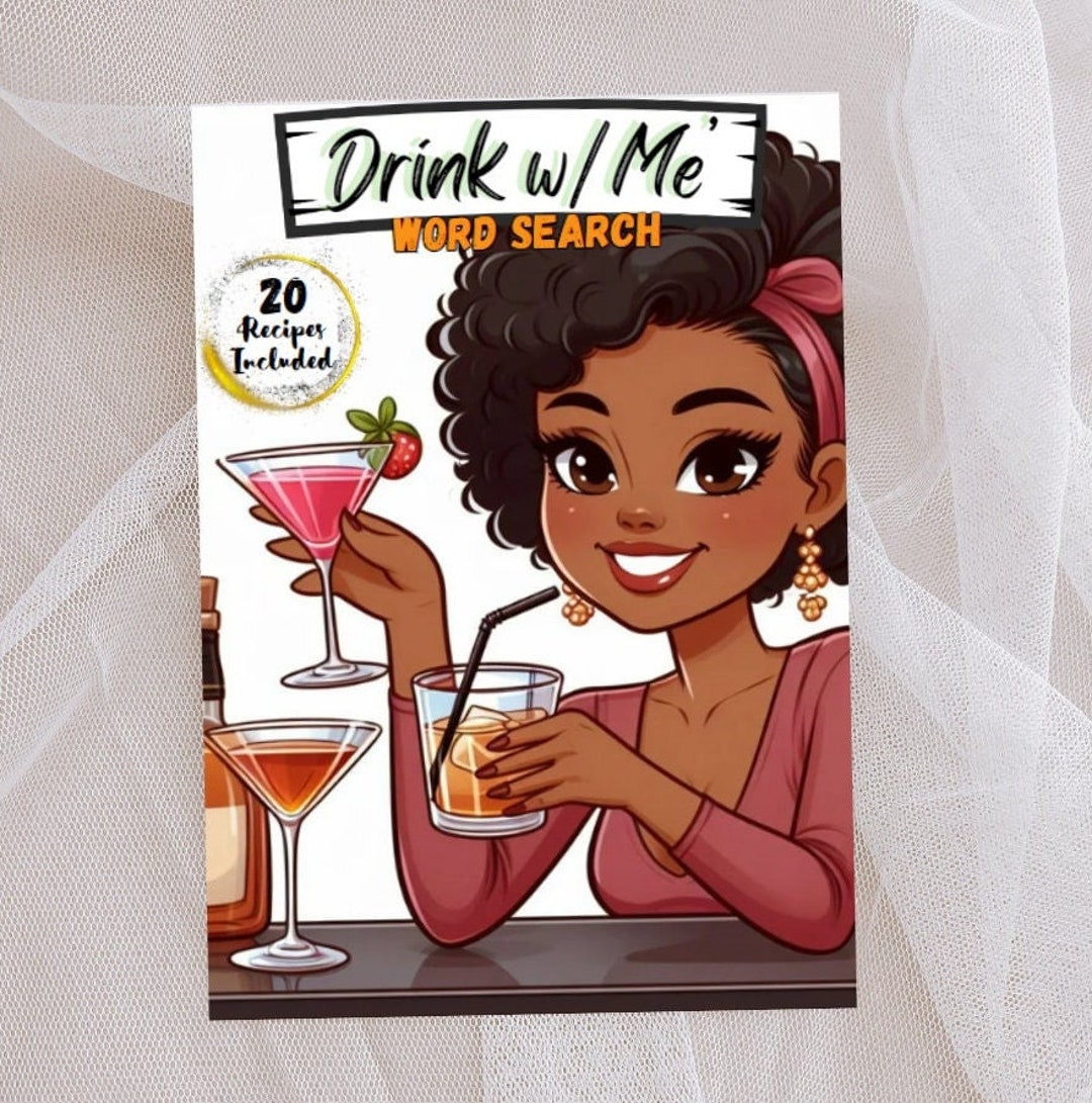 Drink W/me': Wordsearch Puzzles and Cocktail Recipes - Etsy