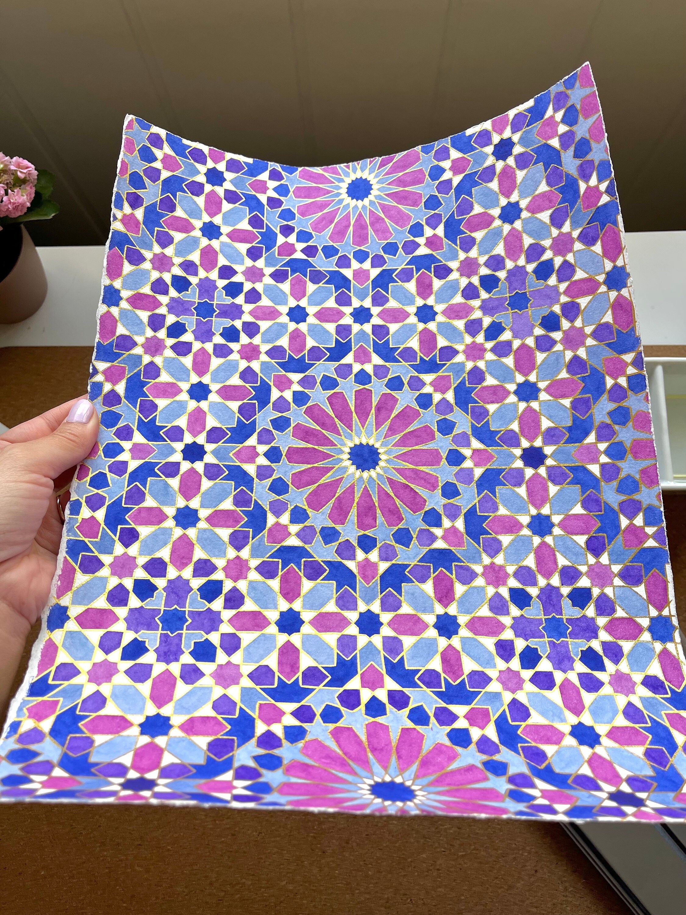 Original Watercolor Detail Geometry Alhambra - Etsy