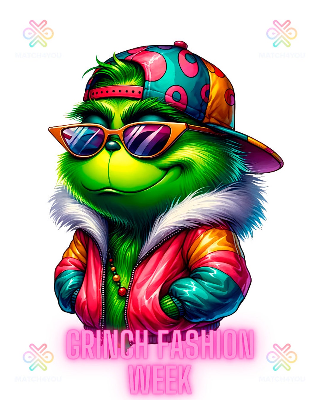 Grinch Watercolor Clipart Grinch Fashion Week Clipart Series: - Etsy UK