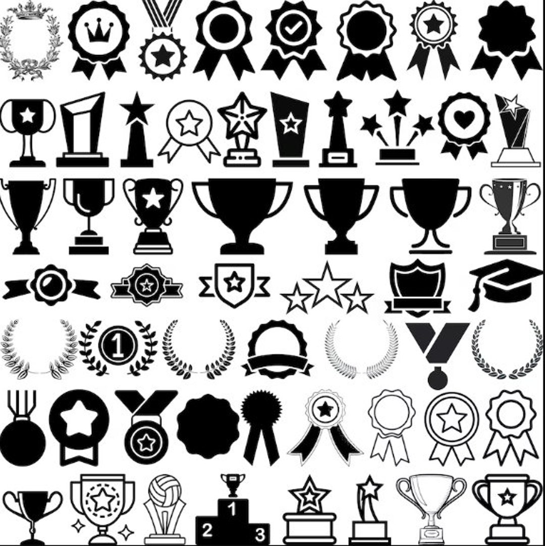 Award SVG Bundle, Award Trophy Svg, Trophy Vector, Trophy Cut Files ...