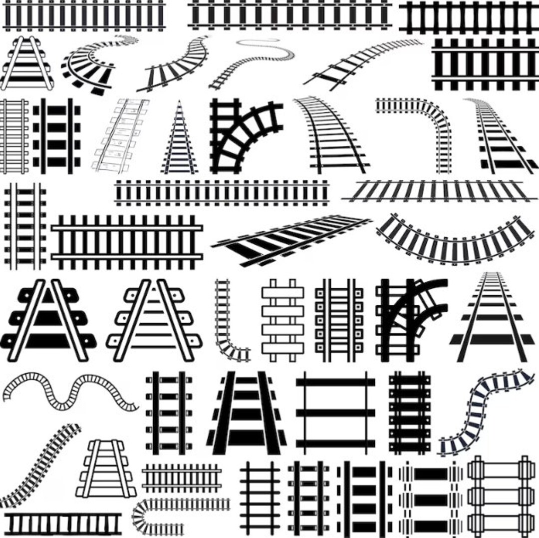 Train Tracks Svg Bundle, Train Clipart, Transport Svg, Train Track ...