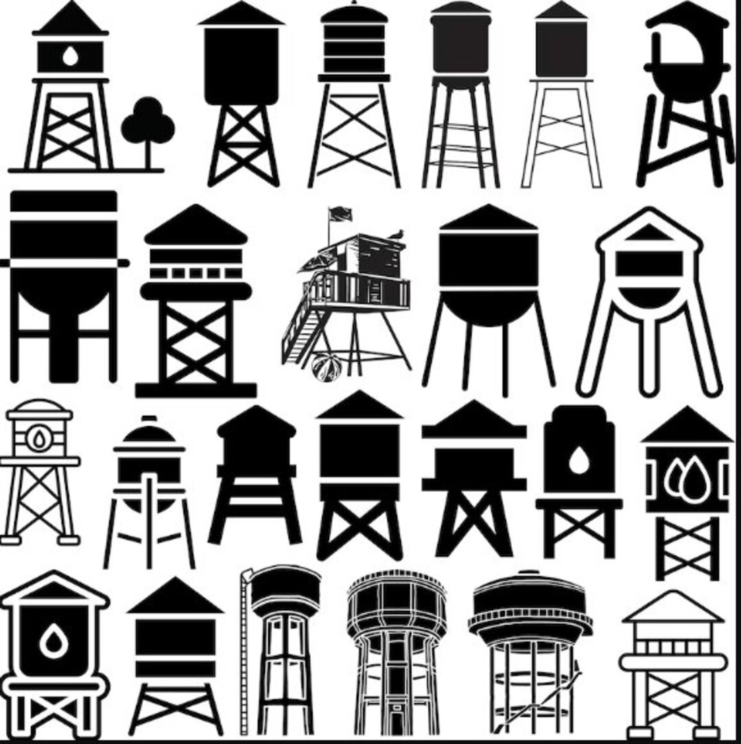 Water Tower SVG Bundle, Water Tower Vector, Water Tower Cut Files ...