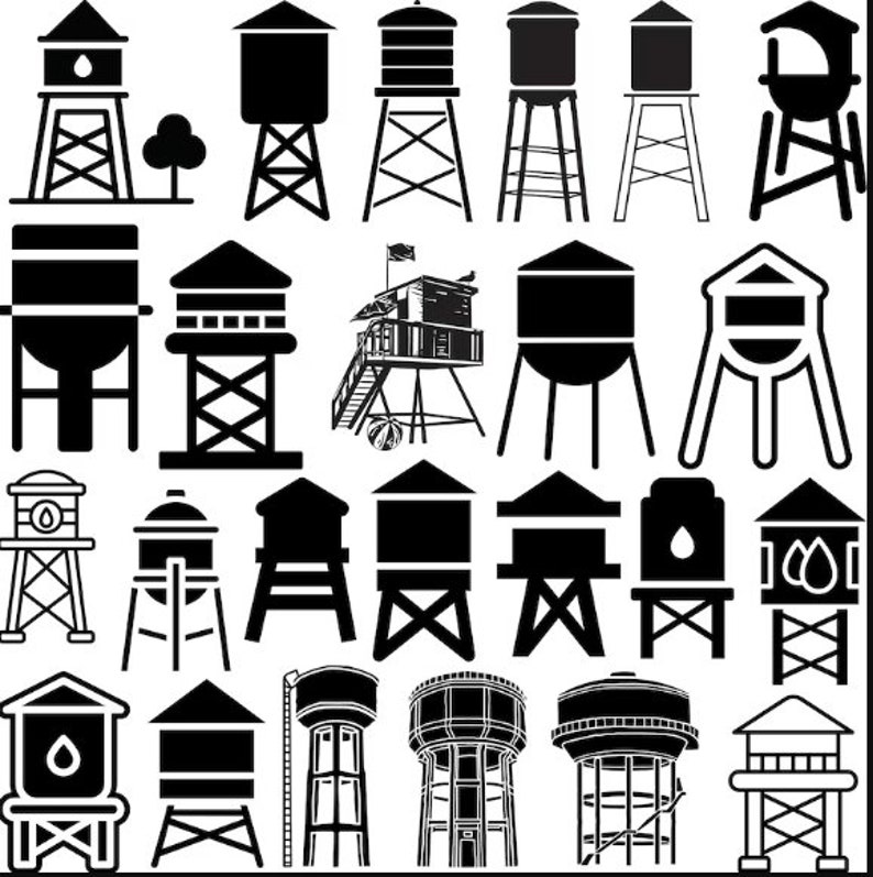 Water Tower SVG Bundle, Water Tower Vector, Water Tower Cut Files ...