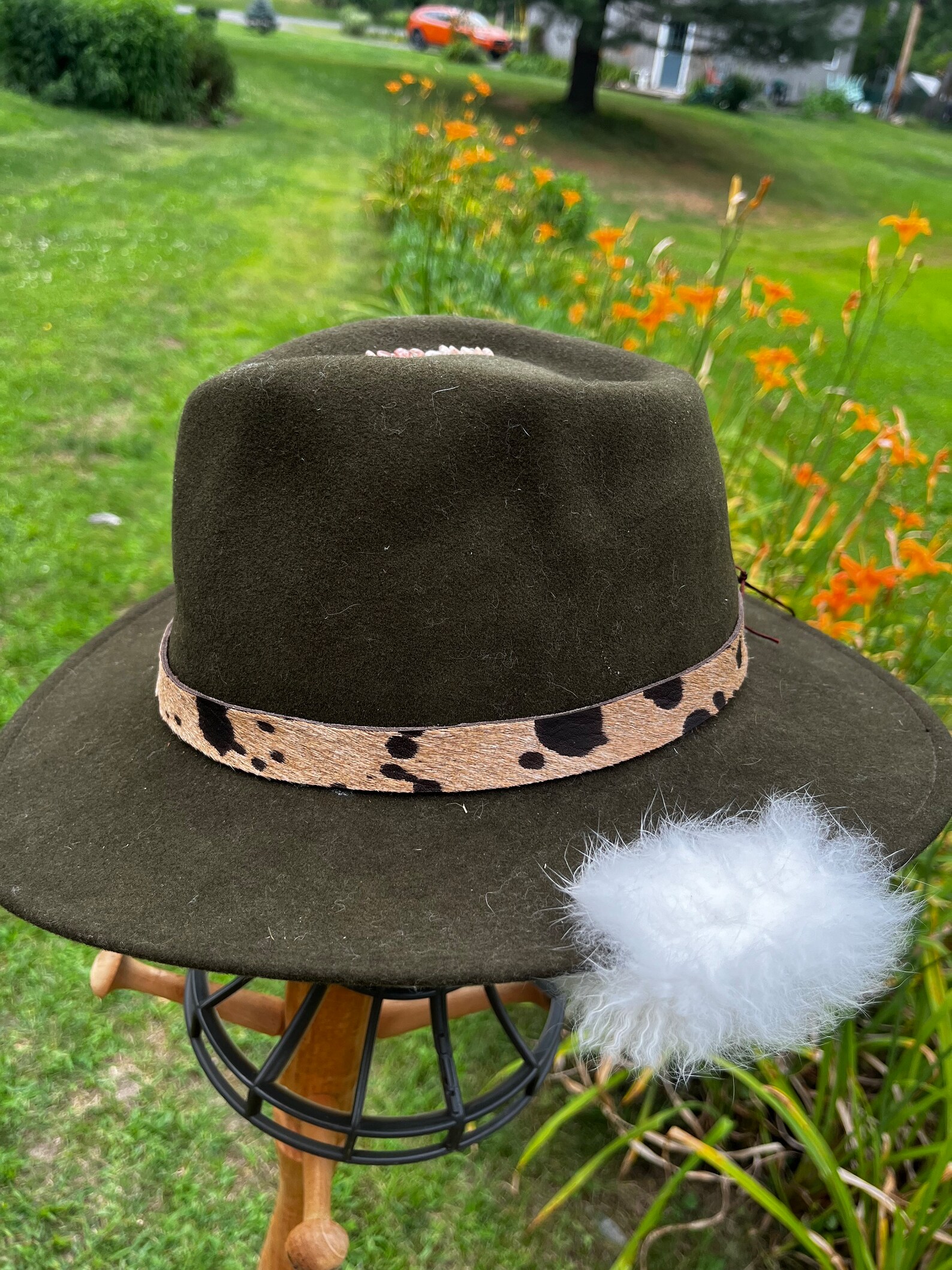 Lite Felt Autumn Outback Hat With Genuine Leather and Cow Hair Hat Band ...