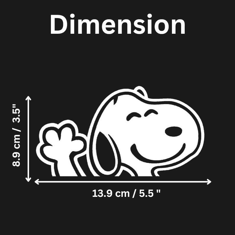 Snoopy Waving Hello Vinyl Decal, Universal Use, Weather Proof, Long ...