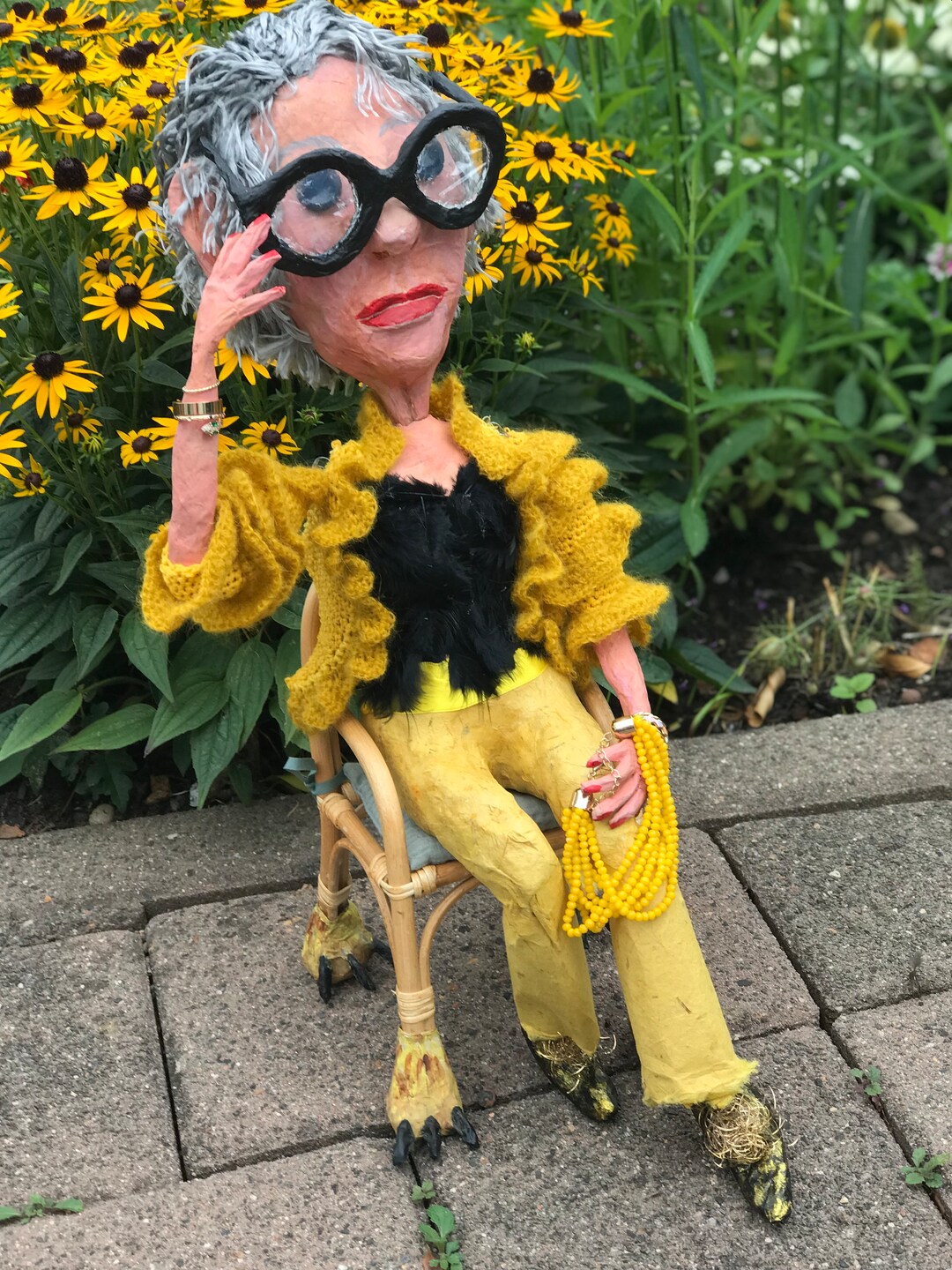 Paper Mache Figure iris Apfel for Her 102nd Birthday - Etsy