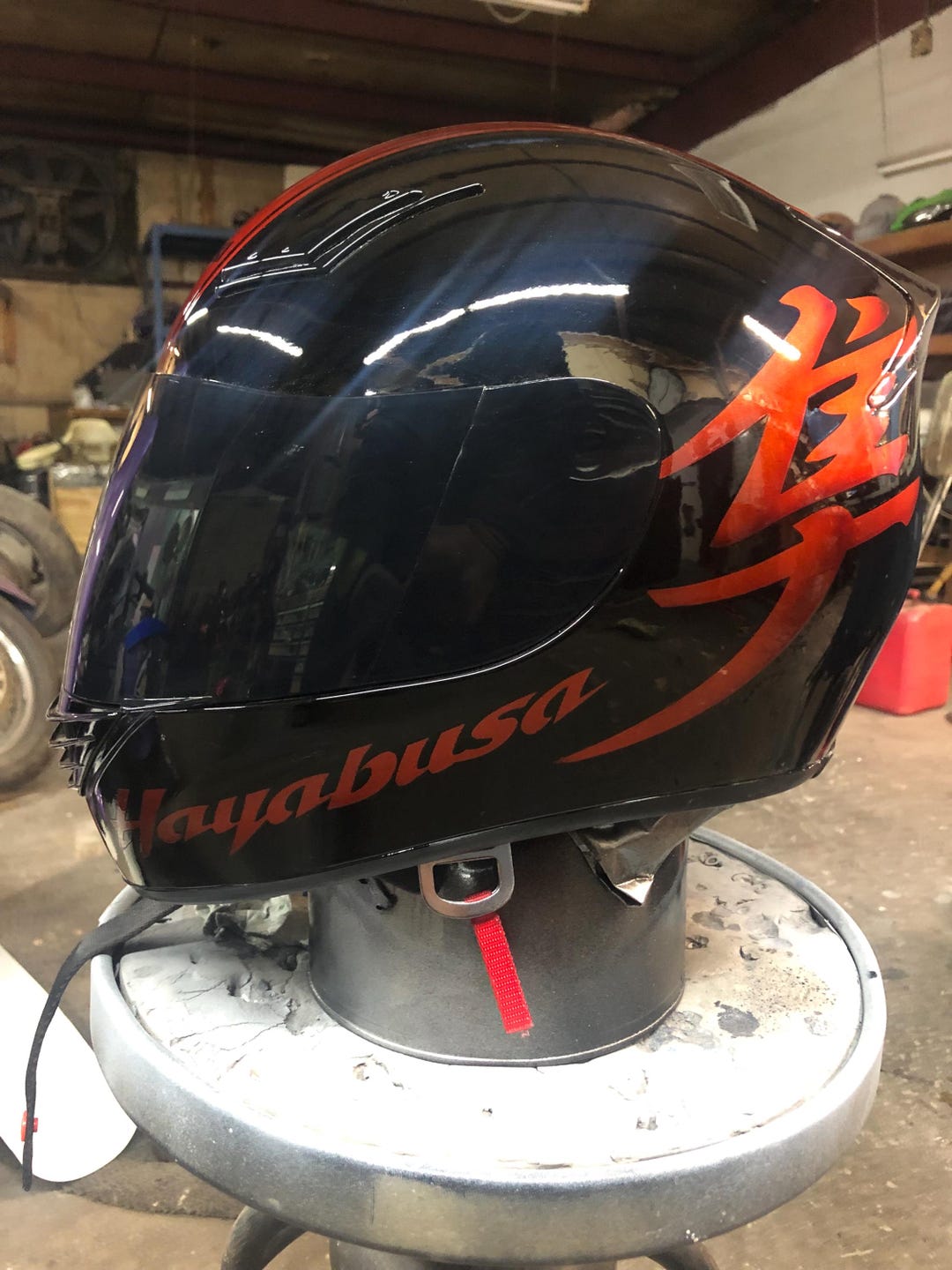 Hayabusa Themed Professionally Custom Painted Motorcycle Helmet-hjc ...