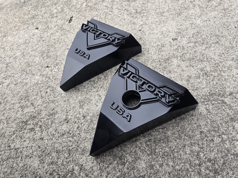 Set of 2-matte Black Victory Logo Custom ABS Cheese Wedges for Victory ...