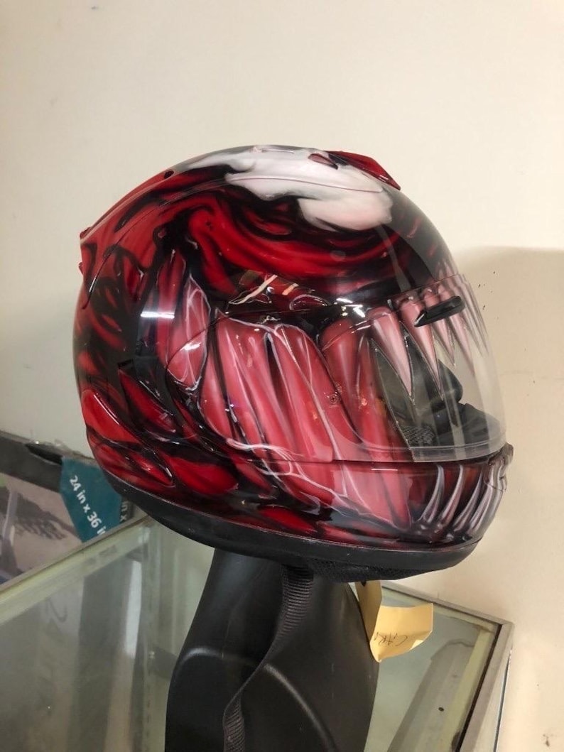 Carnage Themed Professionally Custom Painted Motorcycle Helmet - Etsy