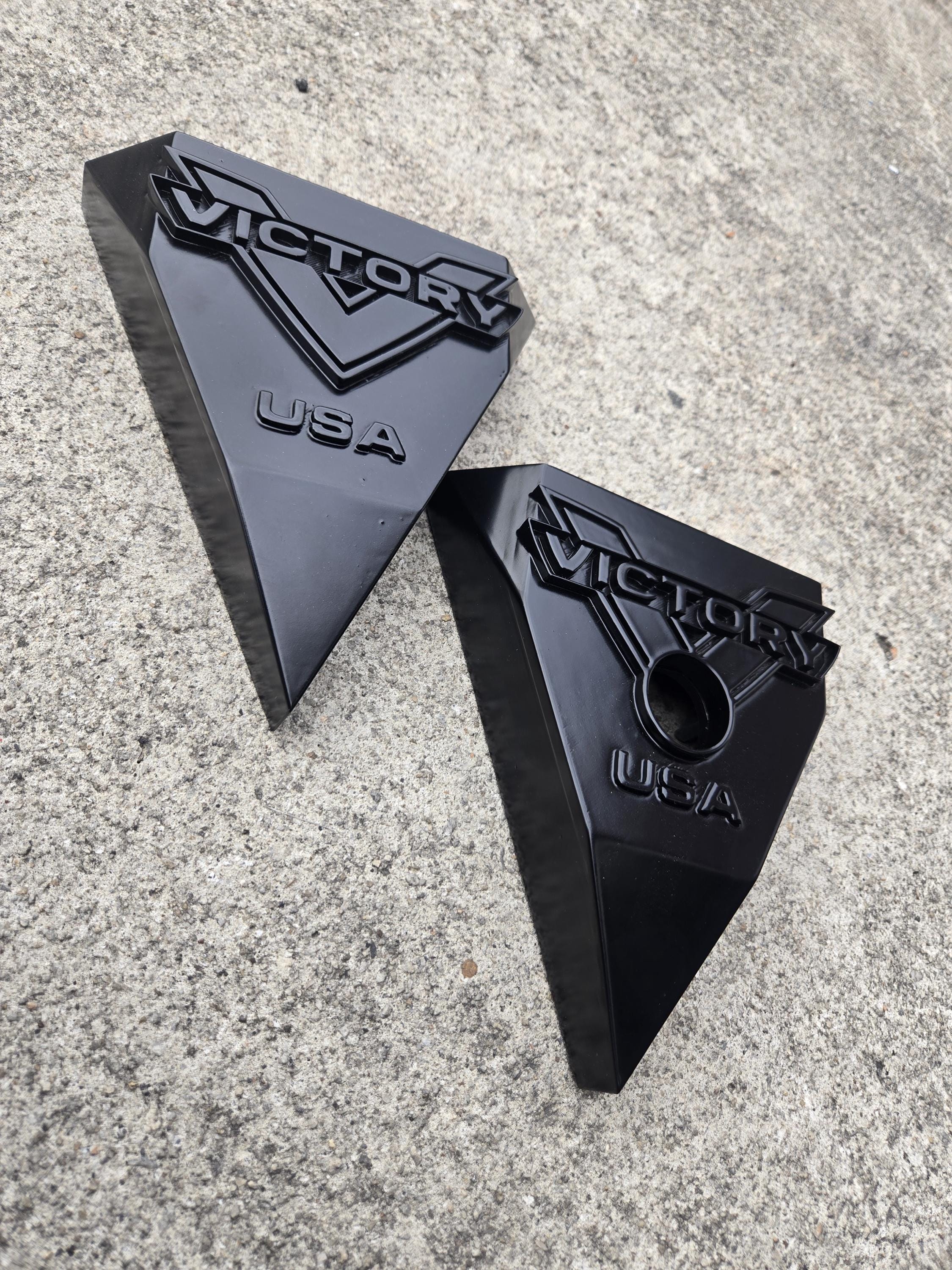 Set of 2-matte Black Victory Logo Custom ABS Cheese Wedges for Victory ...