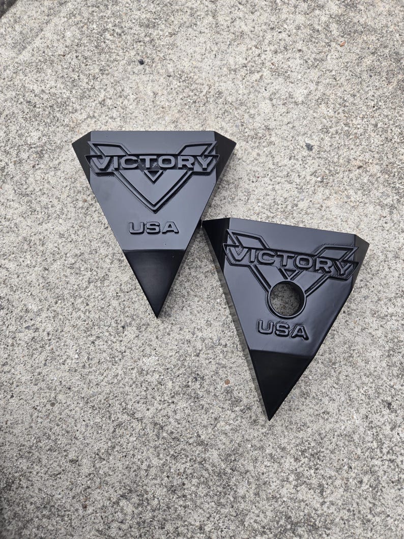 Set of 2-matte Black Victory Logo Custom ABS Cheese Wedges for Victory ...