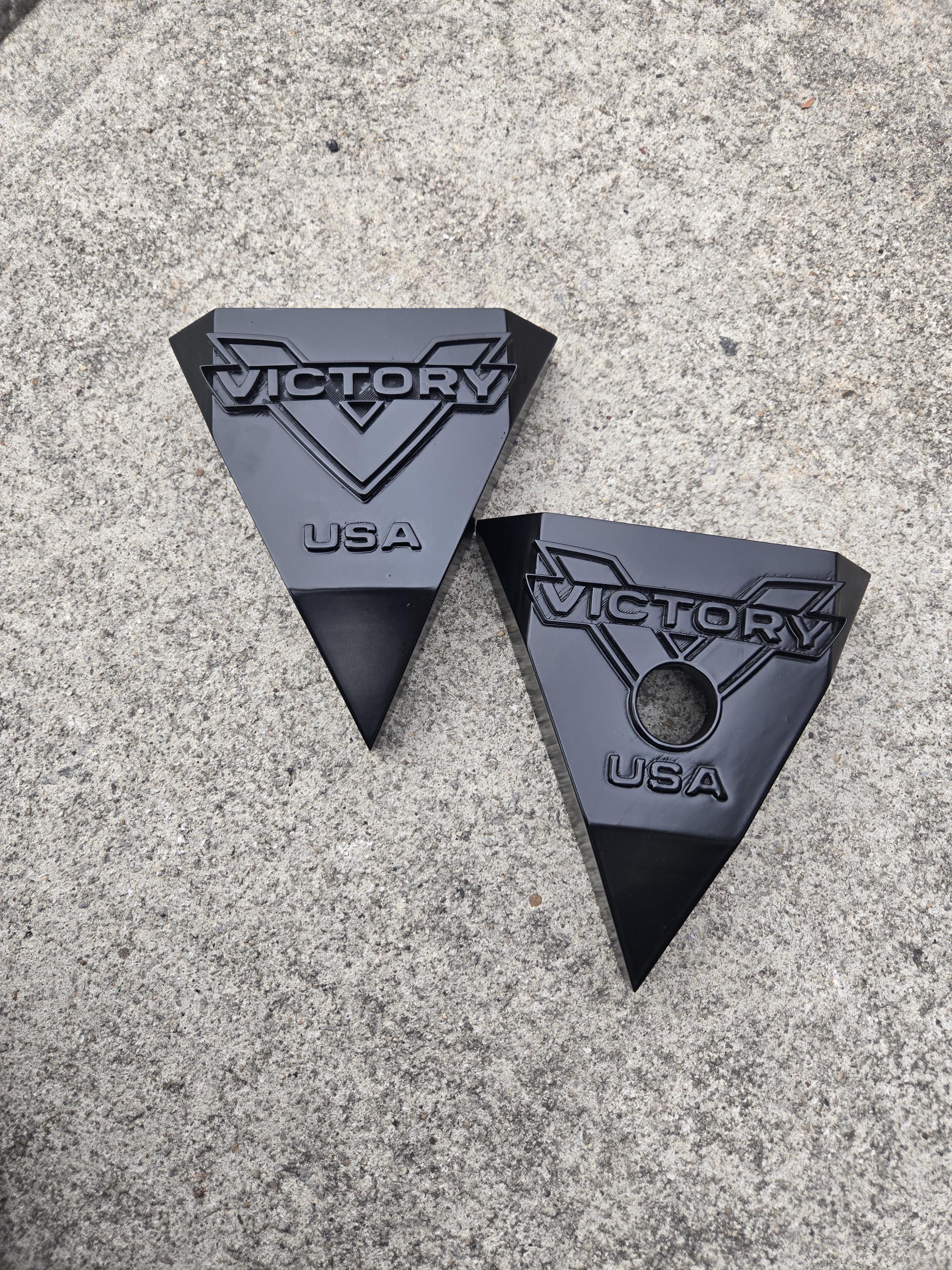 Set of 2-matte Black Victory Logo Custom ABS Cheese Wedges for Victory ...