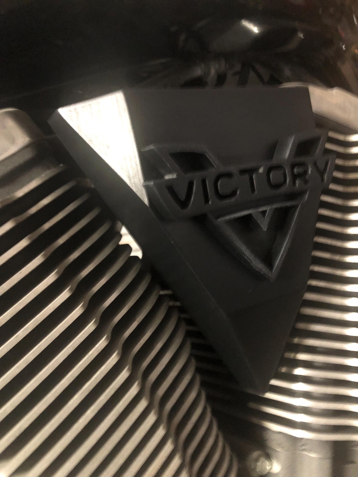 Set of 2-matte Black Victory Logo Custom ABS Cheese Wedges for Victory ...