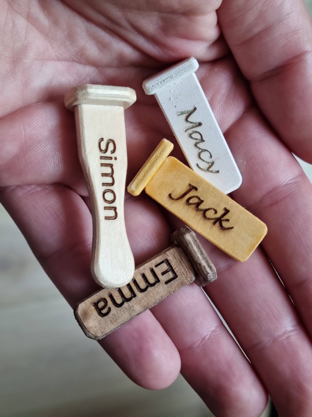 Personalized Wooden Game Pawns. Your Name and Color, Great Gift Idea ...