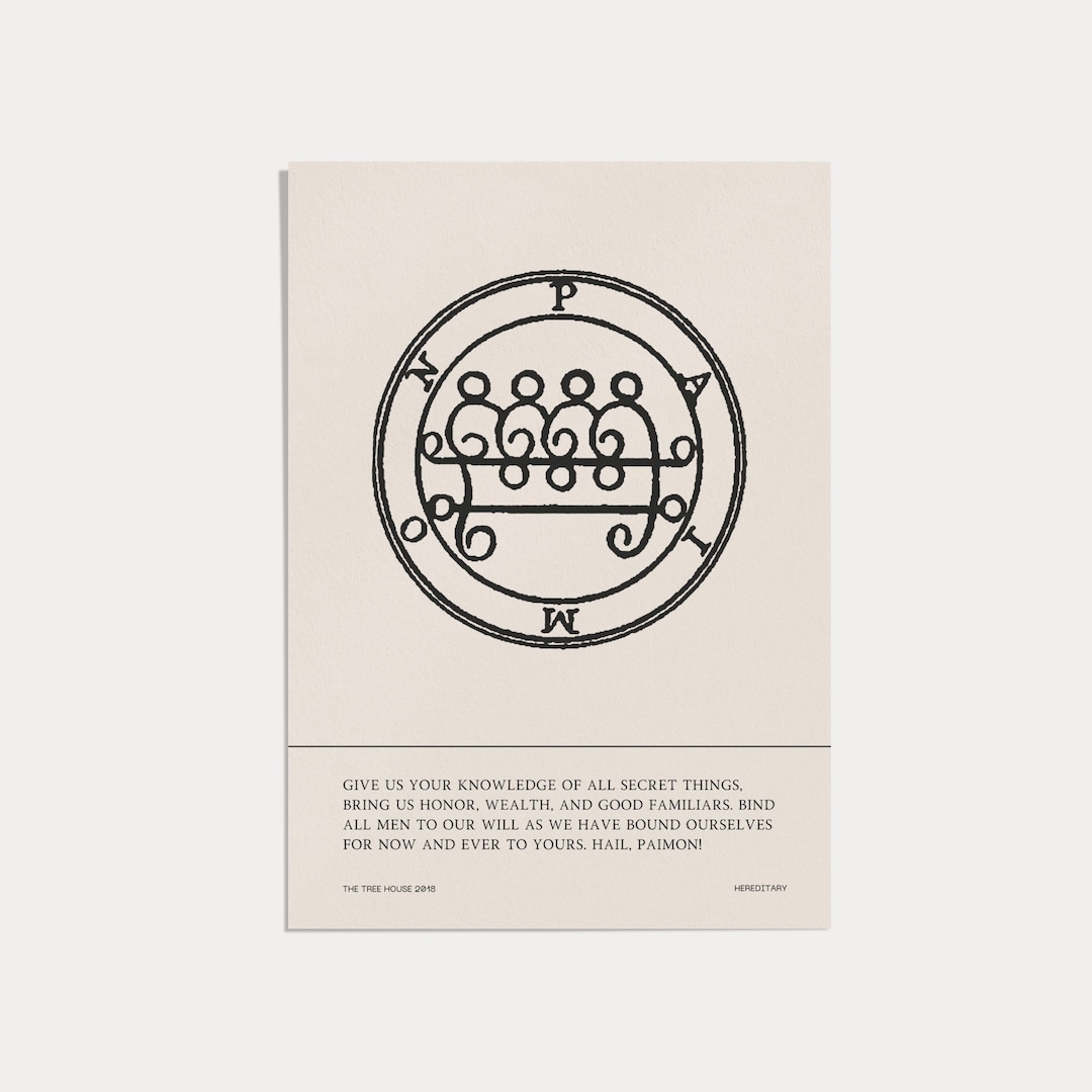 Hereditary Film Quote Poster | Paimon Symbol Poster | Horror Film ...