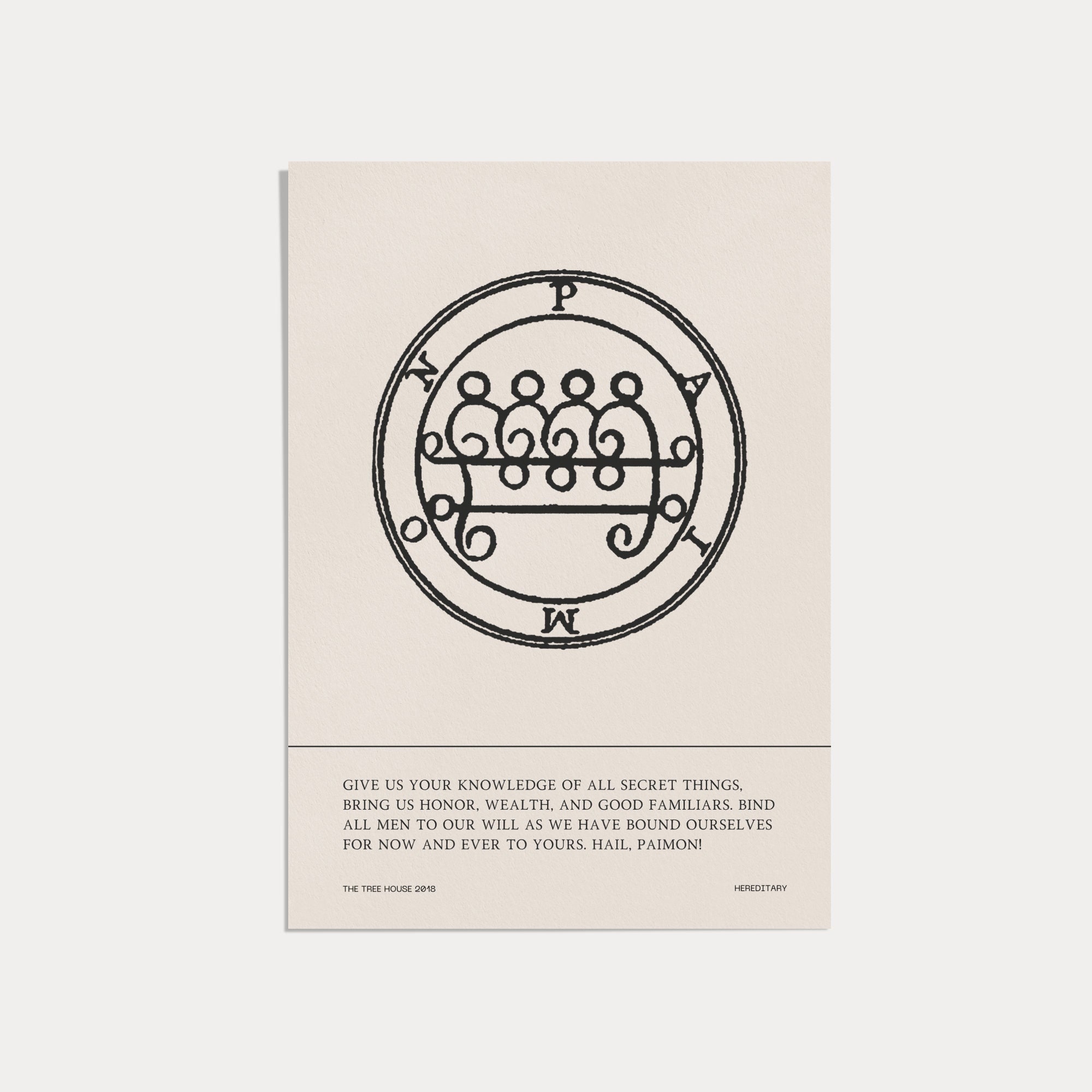 Hereditary Film Quote Poster | Paimon Symbol Poster | Horror Film ...