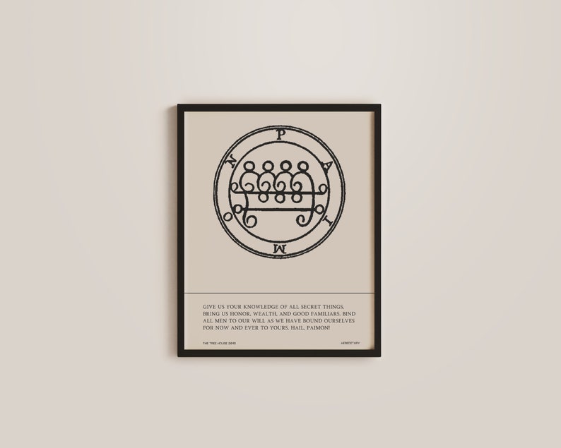 Hereditary Film Quote Poster | Paimon Symbol Poster | Horror Film ...